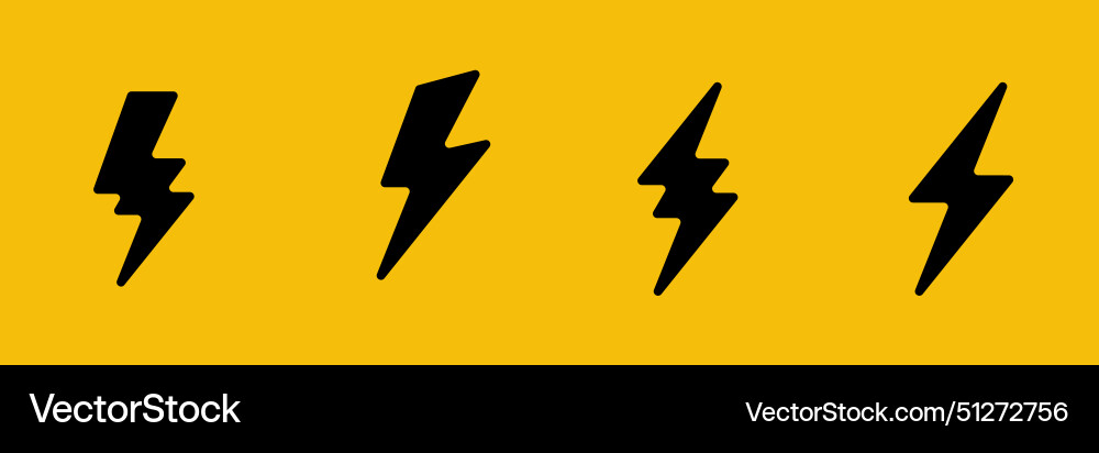 Thunder energy flash bolt icon logo Royalty Free Vector