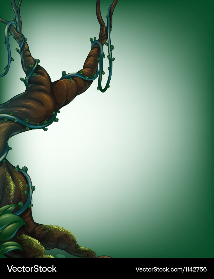 Vine plant on a trunk Royalty Free Vector Image