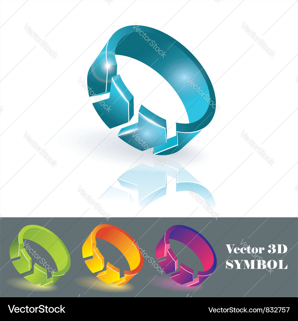 3d color symbols Royalty Free Vector Image - VectorStock