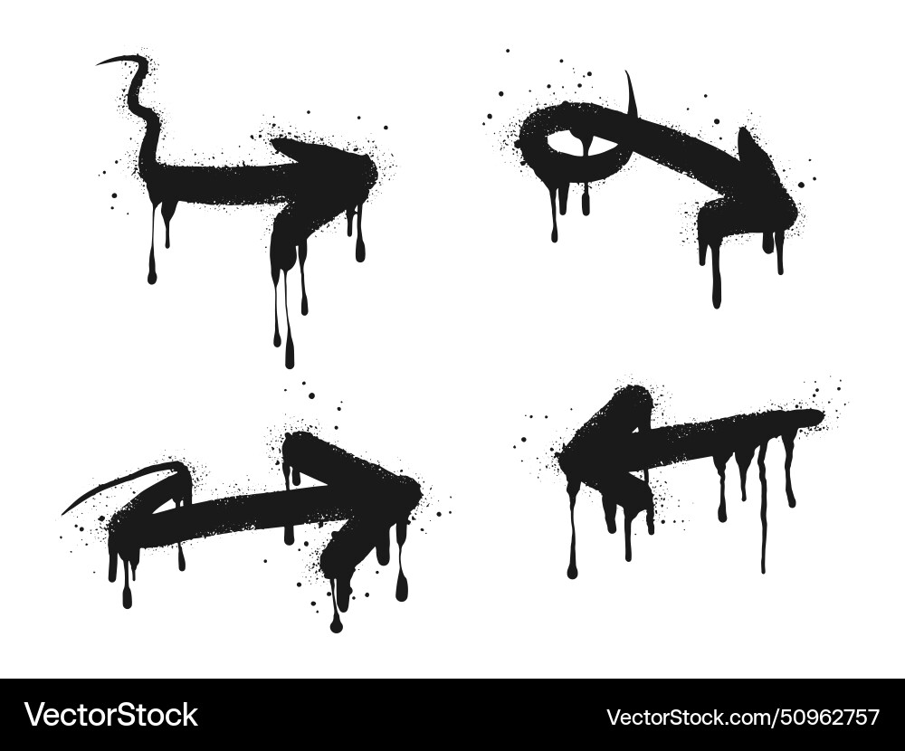 Collection of spray painted graffiti arrow Vector Image