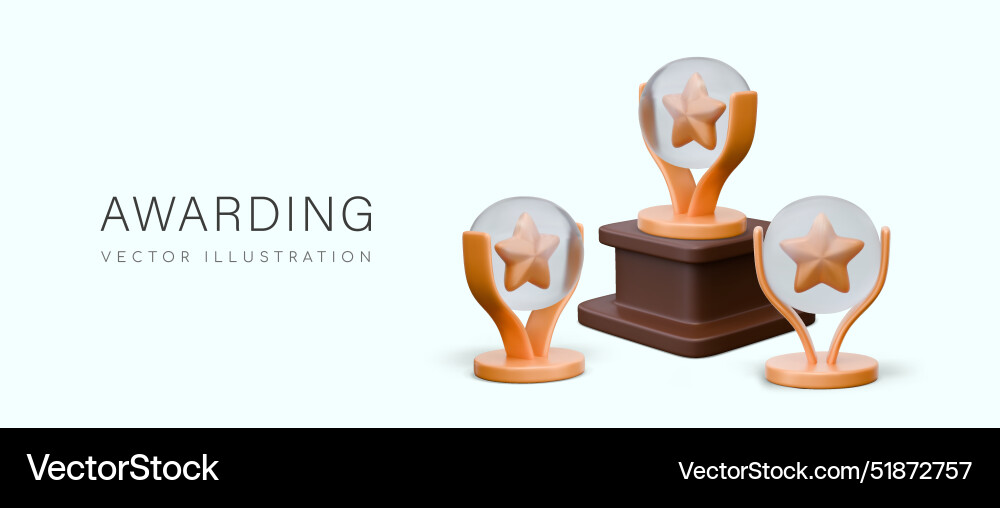 Creative award ceremony concept horizontal poster Vector Image