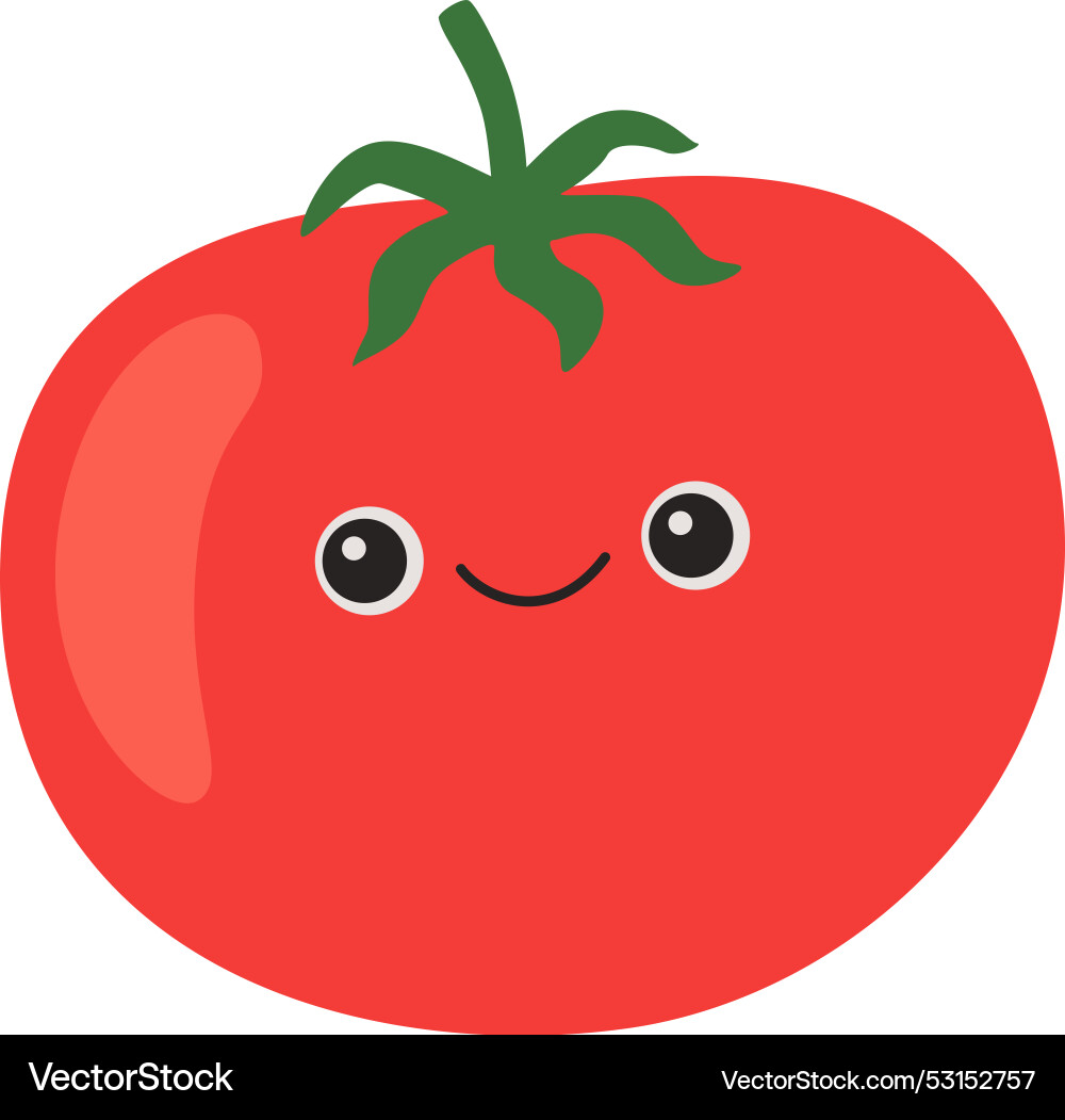 Cute tomato with smiling face Royalty Free Vector Image