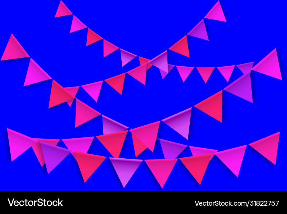 Multicolored bunting happy birthday flags Vector Image