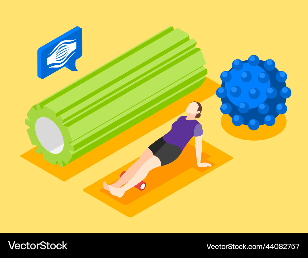 Myofascial release isometric composition Vector Image