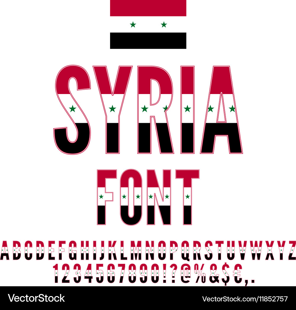 National flag font Royalty Free Vector Image - VectorStock