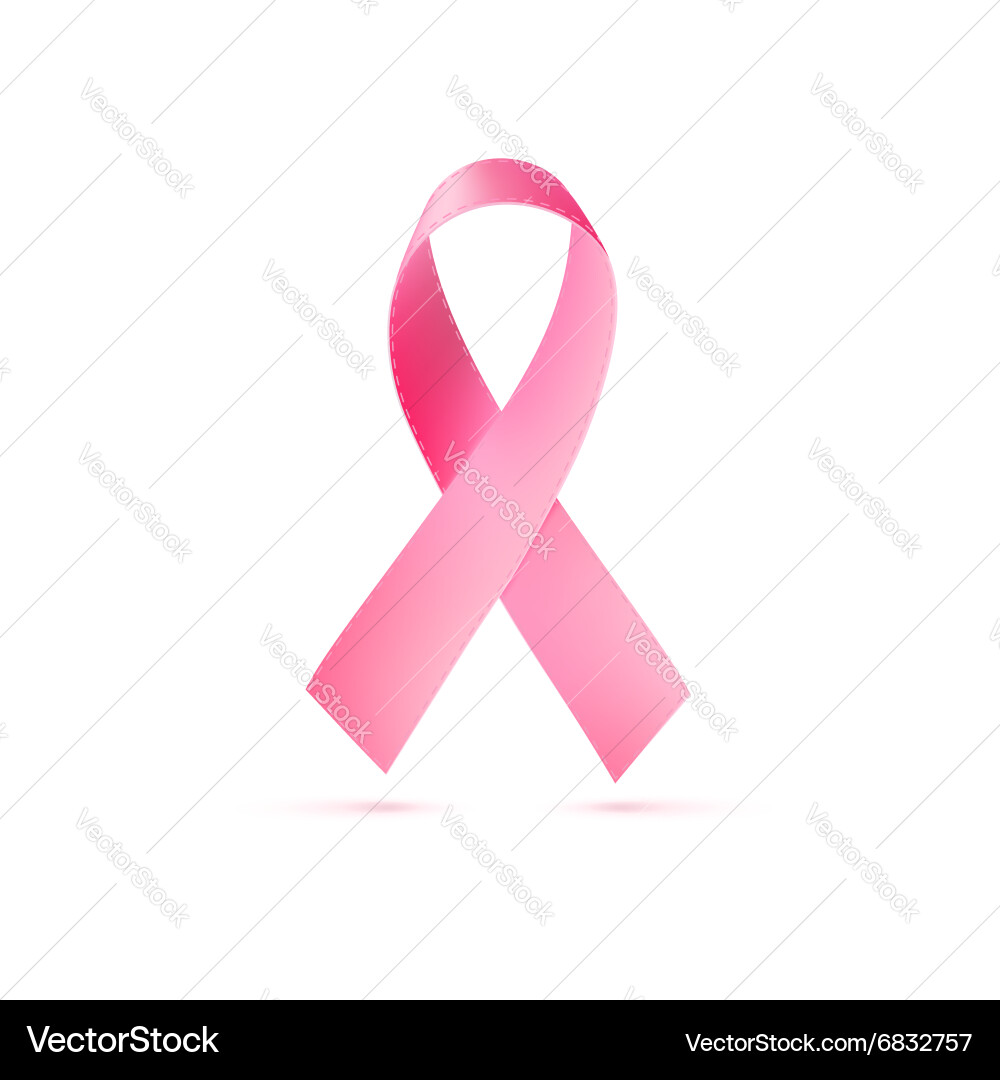 Pink awareness ribbon Royalty Free Vector Image