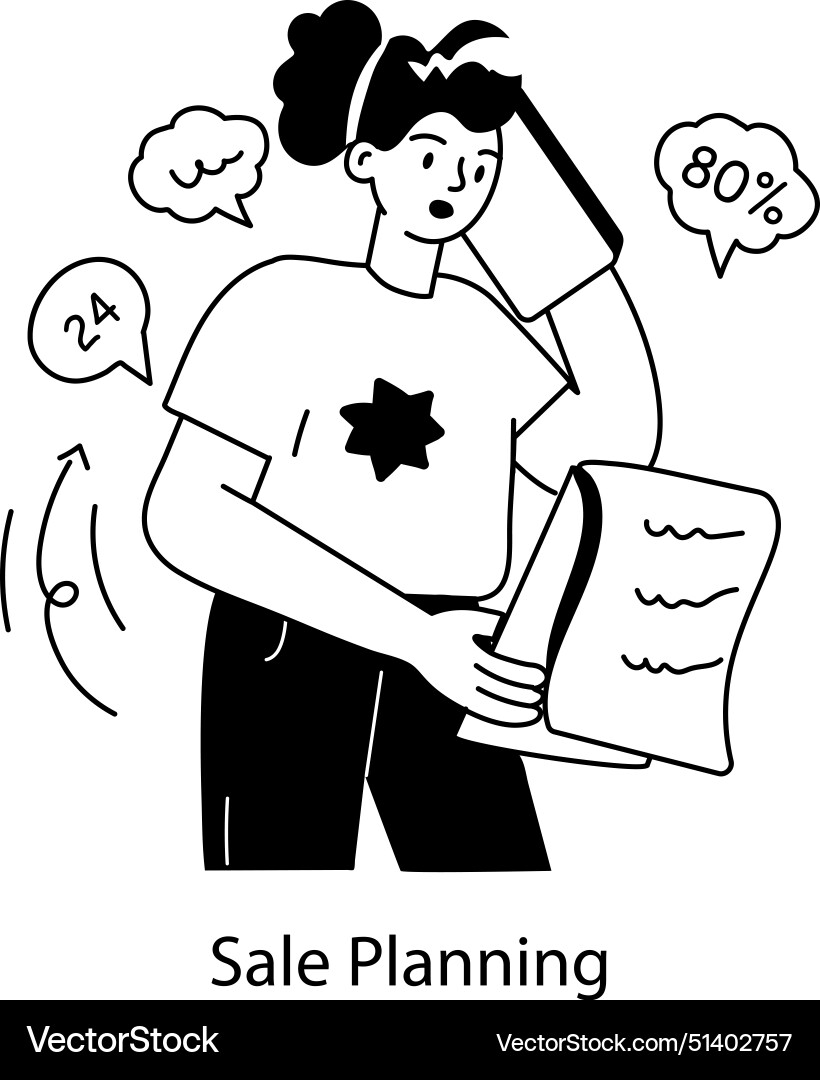 Sale planning Royalty Free Vector Image - VectorStock