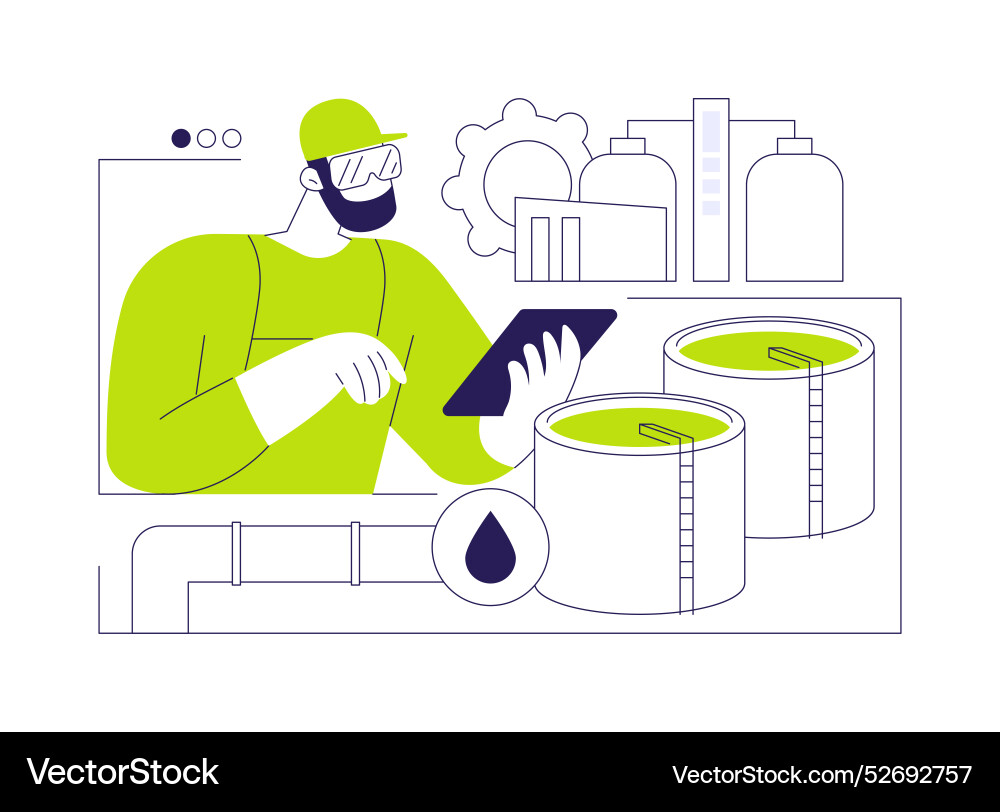 Sewage treatment abstract concept Royalty Free Vector Image