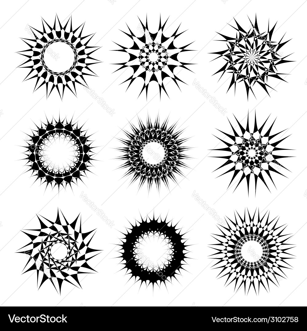 Abstract circular tattoos Royalty Free Vector Image