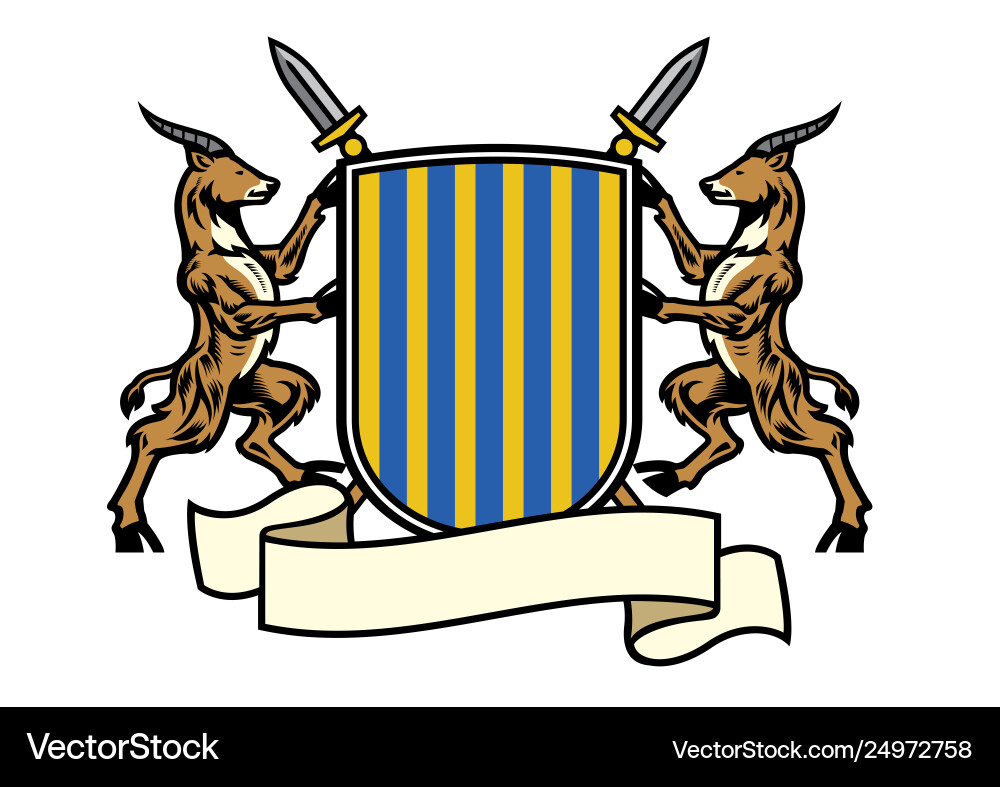 Antelope heraldry in classic coat arms style Vector Image