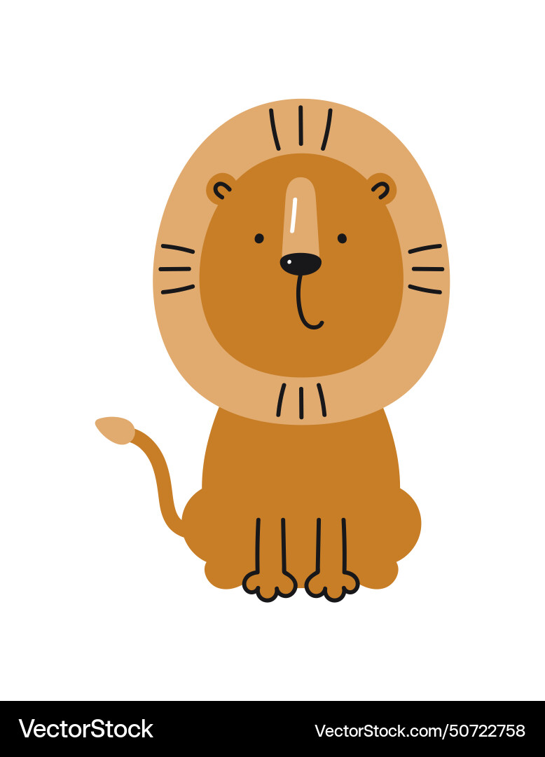 Cute lion Royalty Free Vector Image - VectorStock