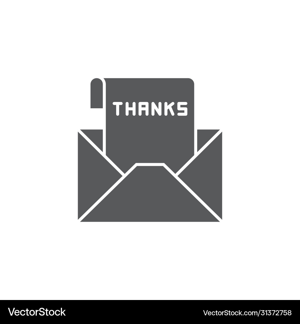 Envelope mit danke Buchstaben Symbol Lizenzfreier Vektor