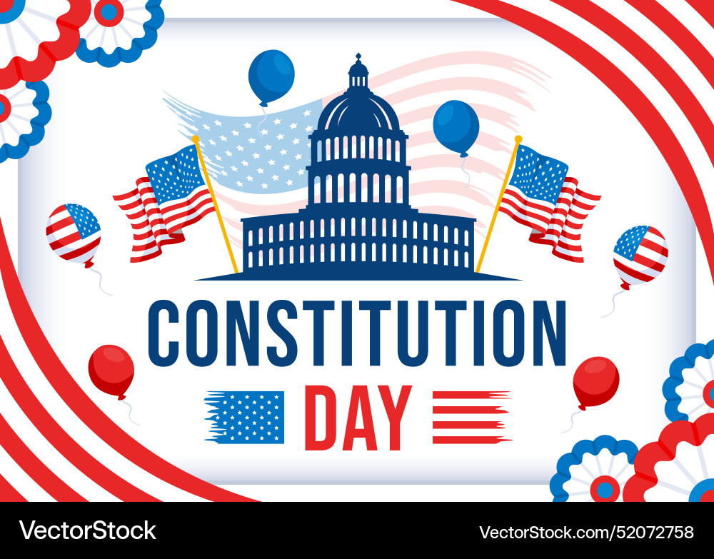 Happy constitution day united states on september Vector Image