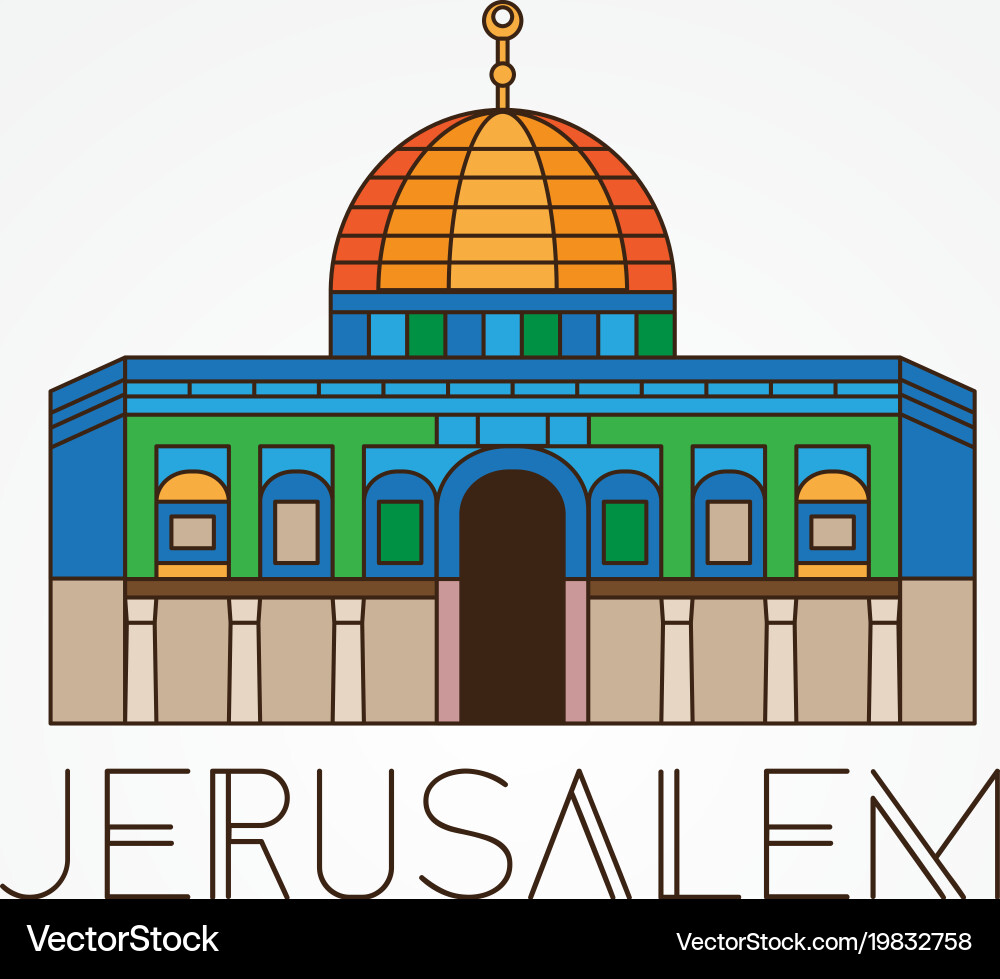 Jerusalem Skyline Silhouette Royalty Free Vector Image