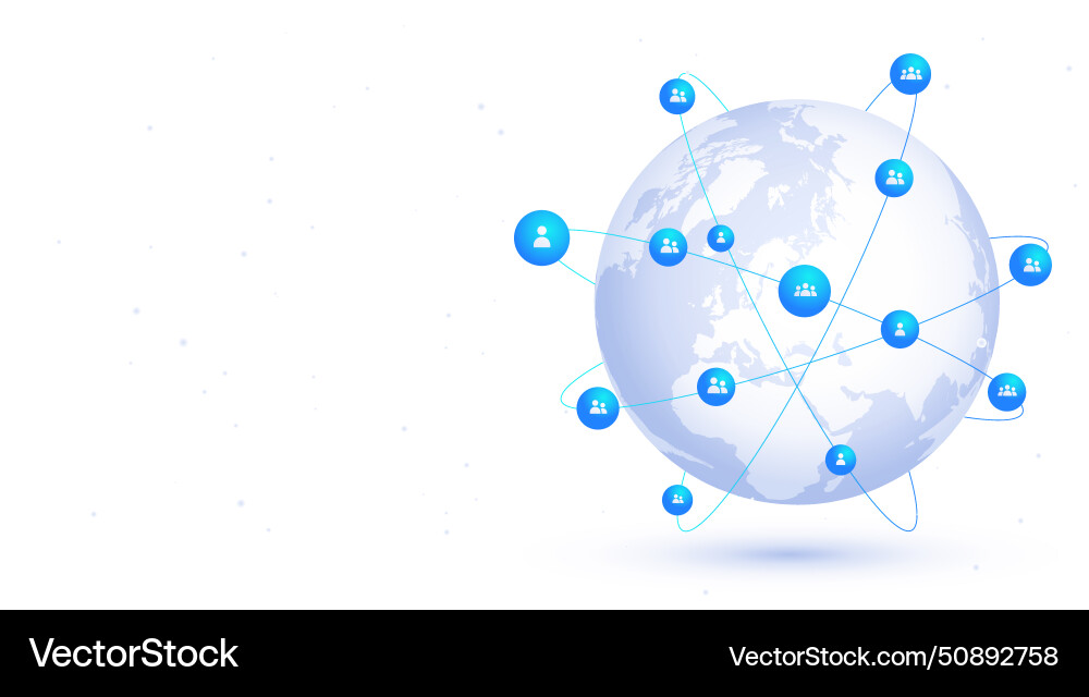 People network white poster Royalty Free Vector Image