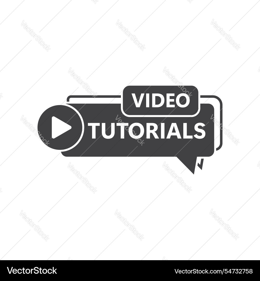 Play video tutorials icon in flat style education Vector Image