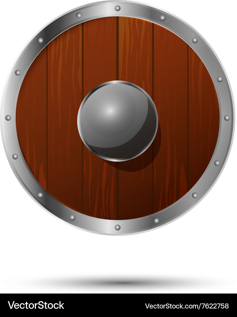 Round medieval shield cartoon icon on white Vector Image