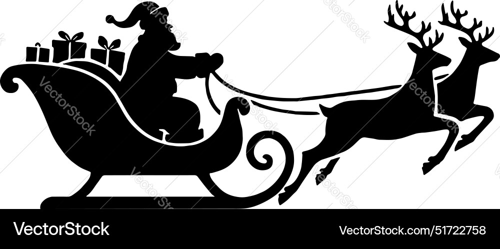 Santa claus silhouette Royalty Free Vector Image