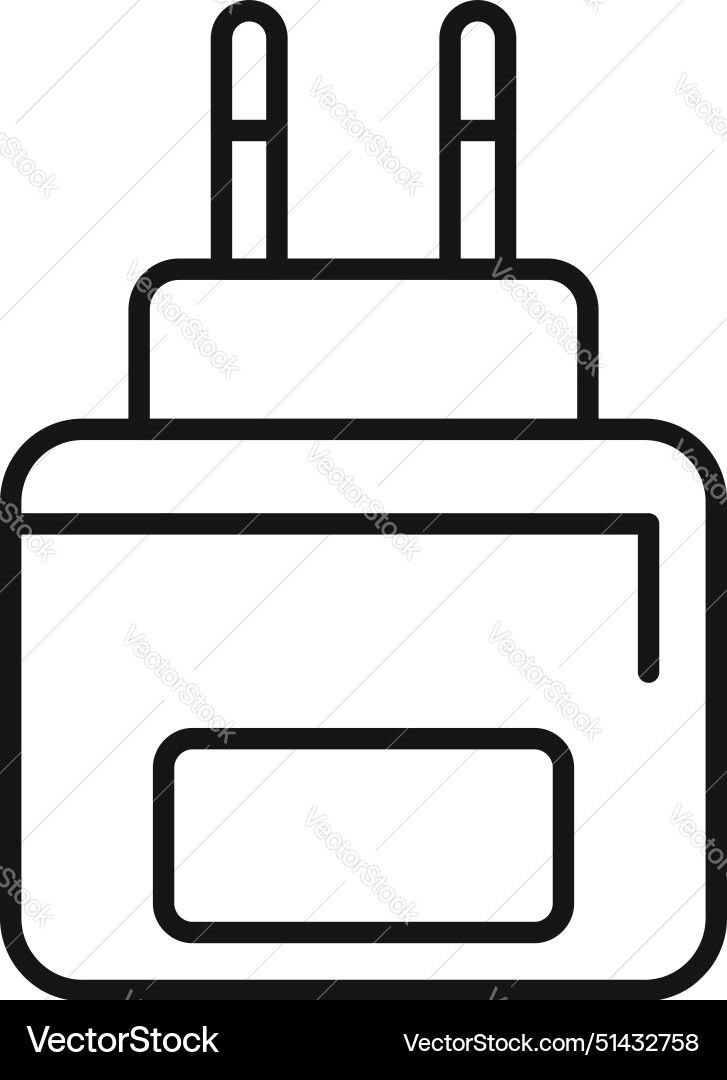 Simple line drawing of a power adapter Royalty Free Vector