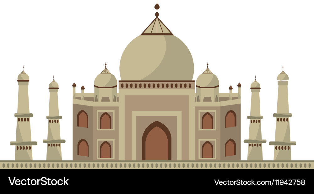 Taj mahal architecture Royalty Free Vector Image