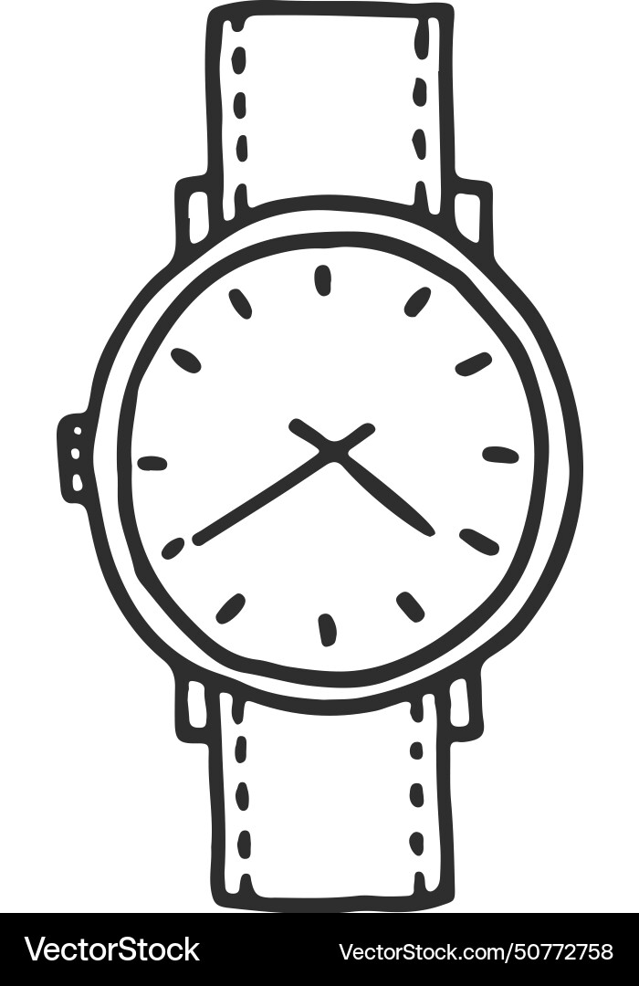 Wrist watch doodle classic formal hand clock Vector Image