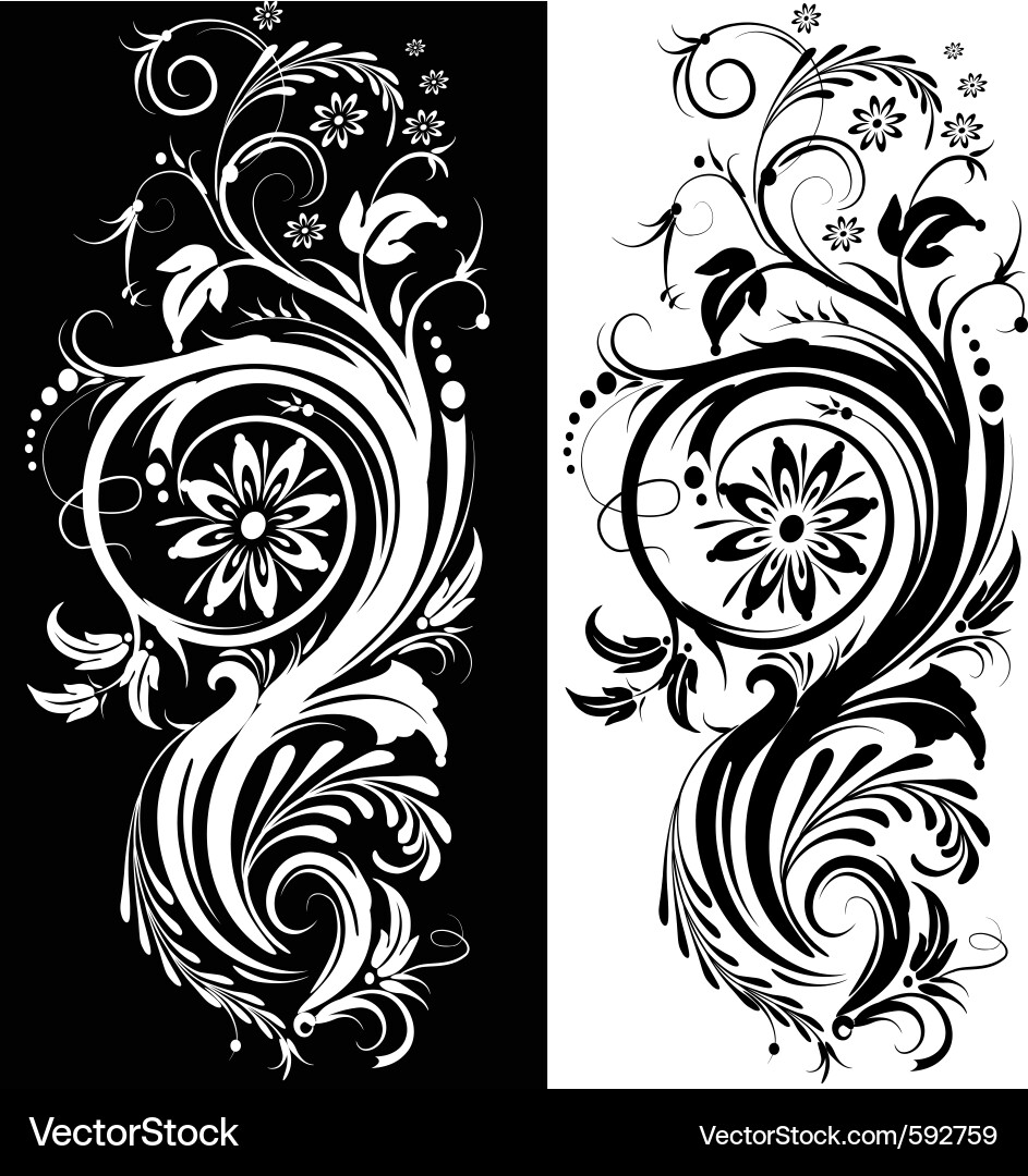 Black white ornament Royalty Free Vector Image