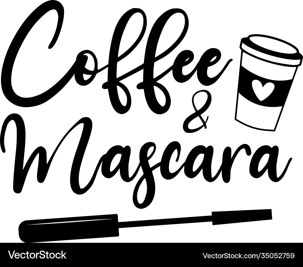 Coffee mascara on white background Royalty Free Vector Image