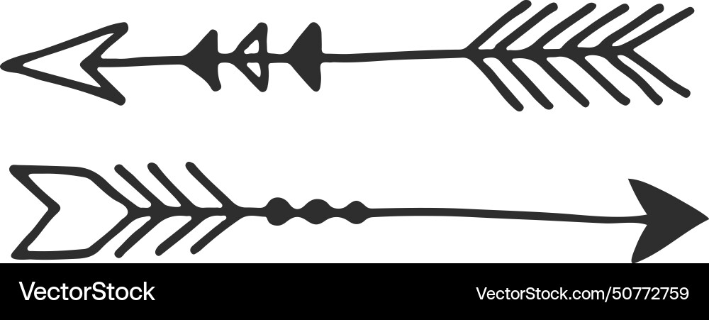 Decorative arrows ornate divider in hand drawn Vector Image