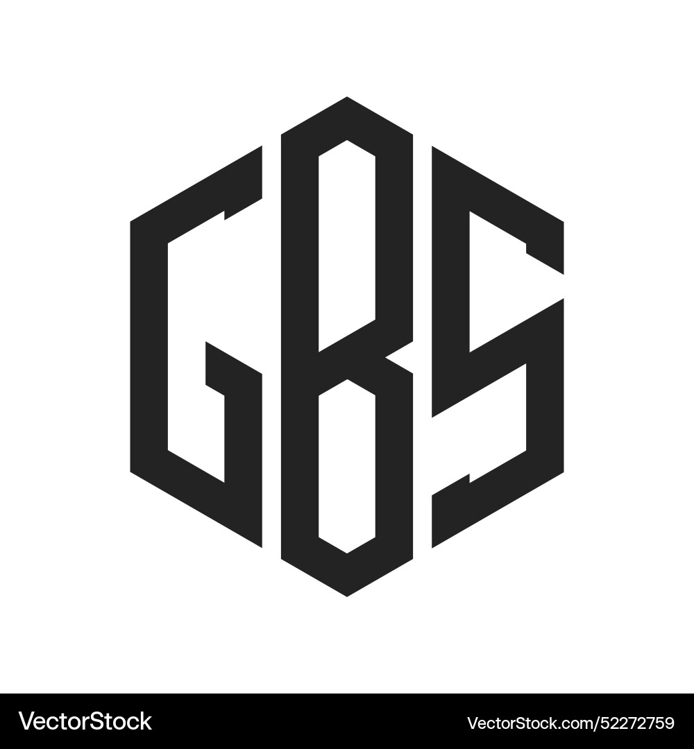 Gbs logo design initial letter monogram Royalty Free Vector