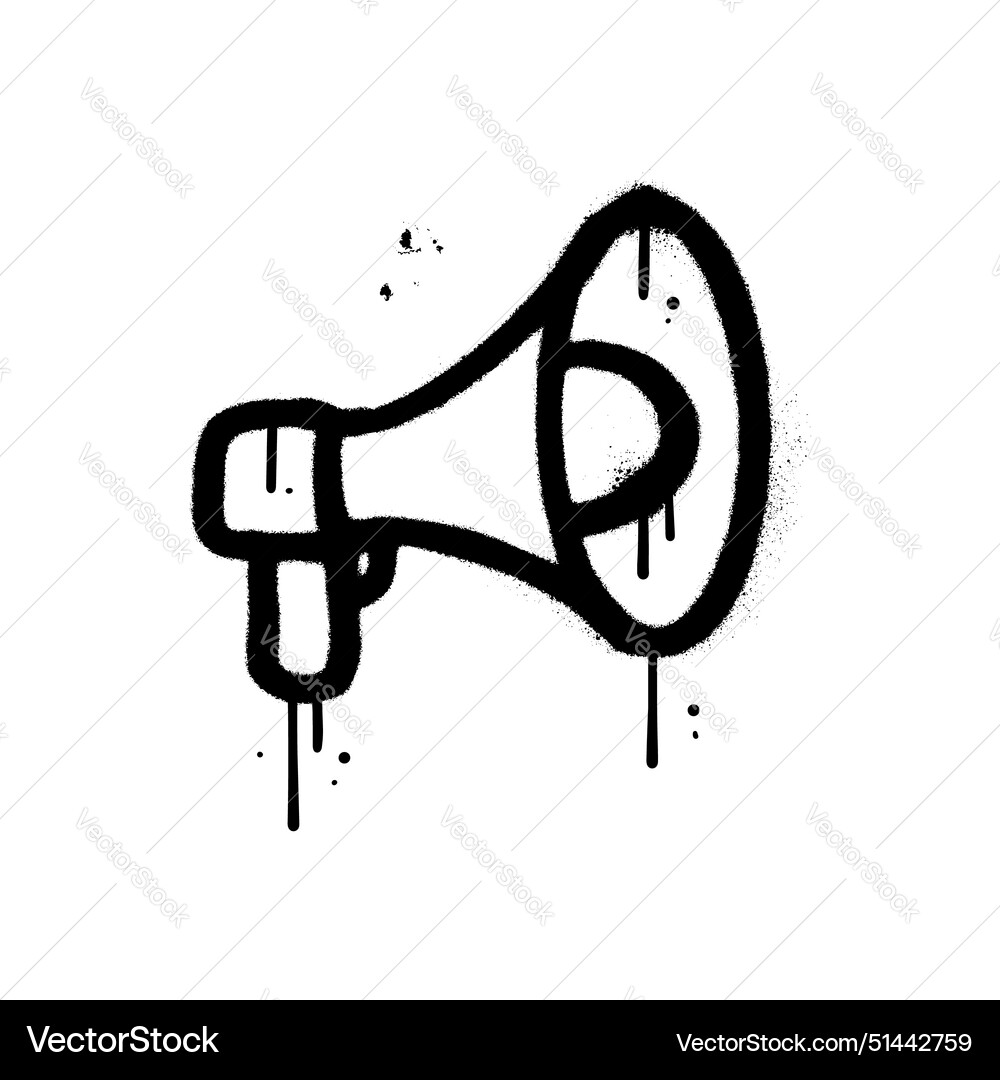Grunge spray painted graffiti megaphone elements Vector Image