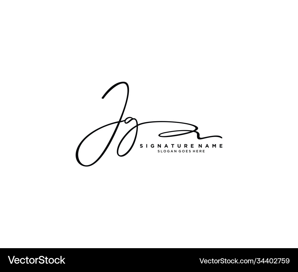 Letter jg signature logo template Royalty Free Vector Image