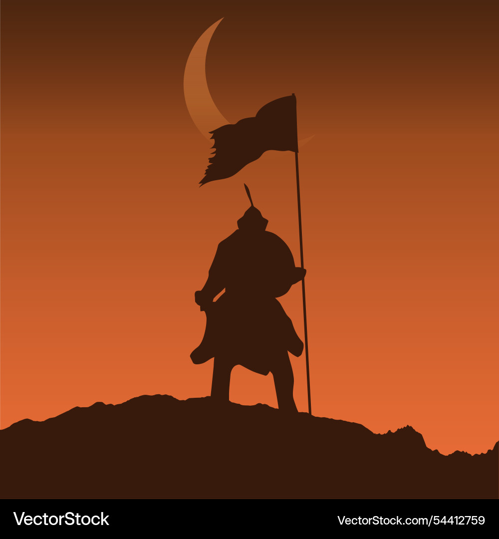 Muslim warrior in art Royalty Free Vector Image