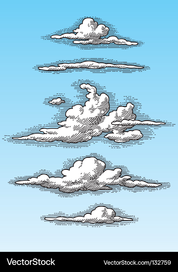 Retro clouds Royalty Free Vector Image - VectorStock