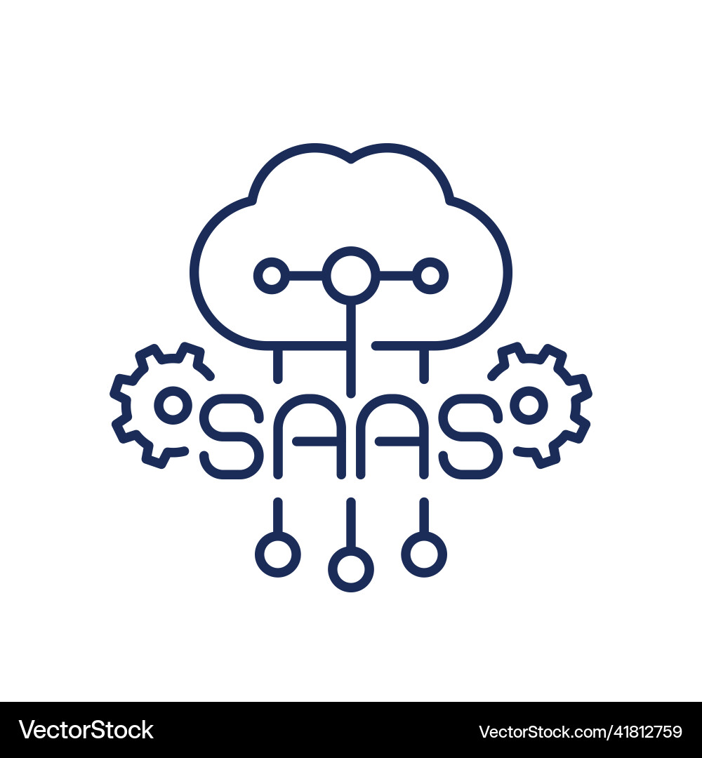 Saas icon software as a service line Royalty Free Vector