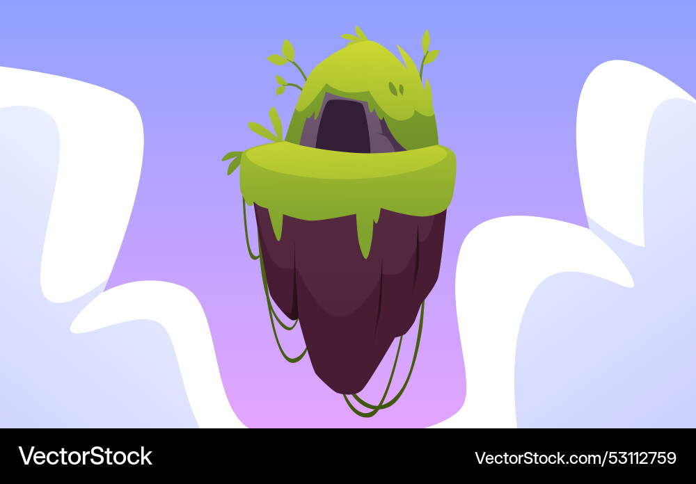 With a flying island Royalty Free Vector Image