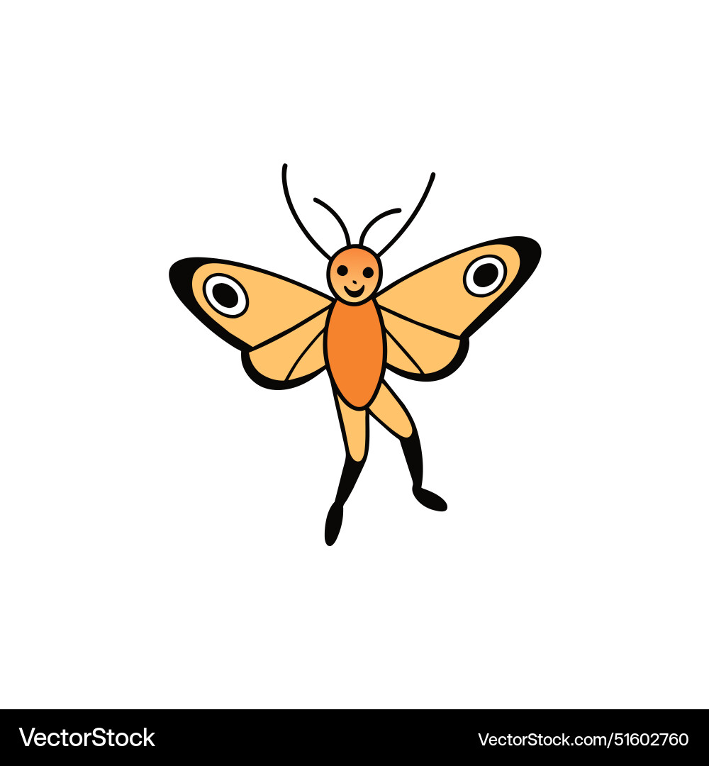 Atlas moth butterfly dancing icon Royalty Free Vector Image