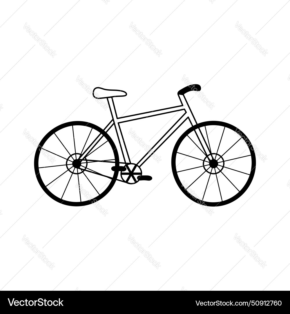Bicycle doodle cute hand Royalty Free Vector Image