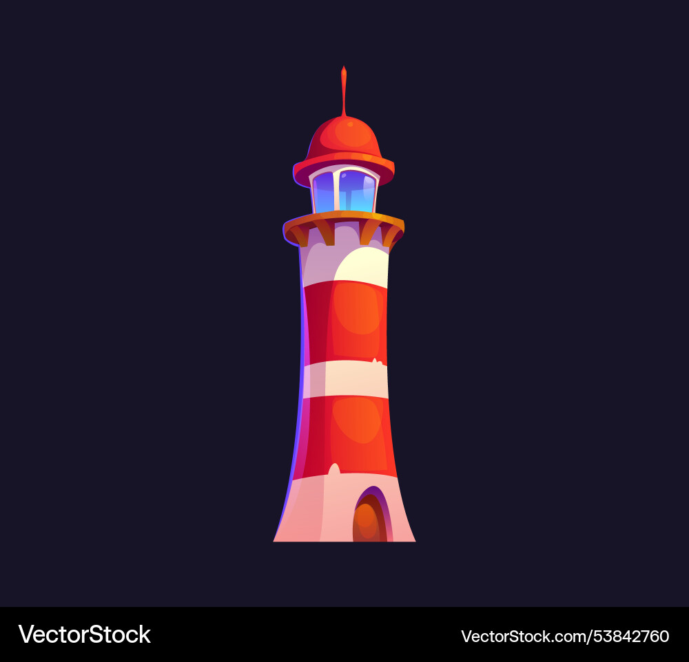 Cartoon lighthouse beacon building seafarer Vector Image
