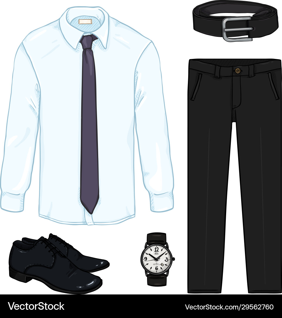 Cartoon set men business clothes Royalty Free Vector Image