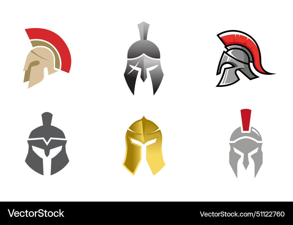 Kreative spartan Helm Kollektion Logo Lizenzfreier Vektor