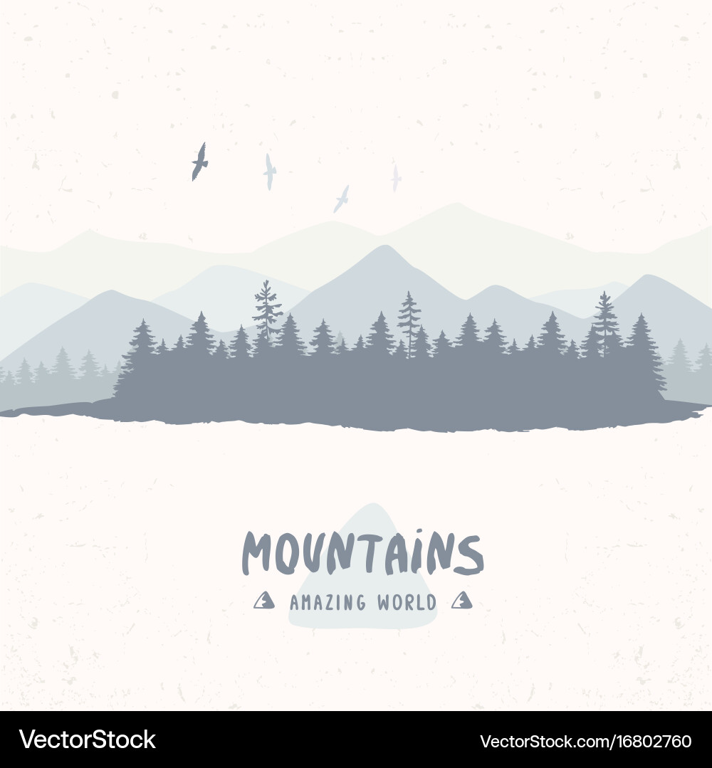 Forest mountain Royalty Free Vector Image - VectorStock