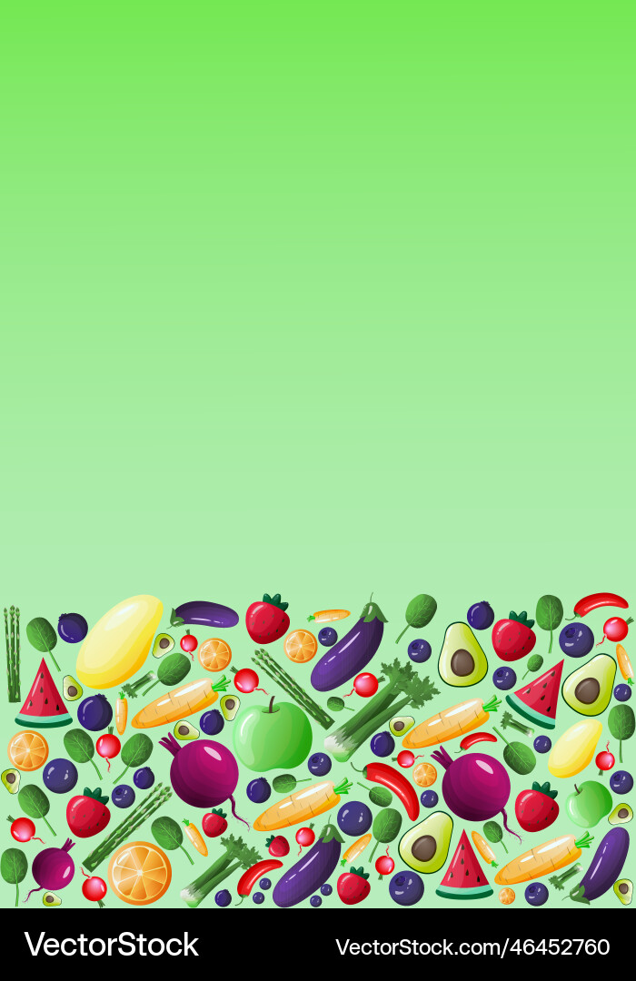 Fruits and vegetables background Royalty Free Vector Image