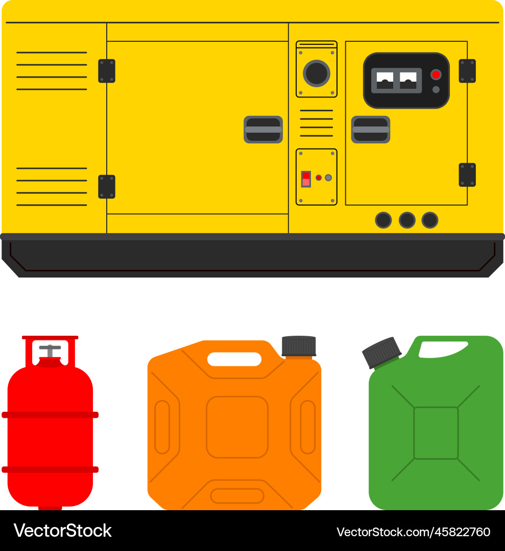 Generator and fuel Royalty Free Vector Image - VectorStock
