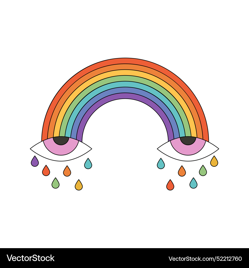 Groovy psychedelic illusion of rainbow arch Vector Image