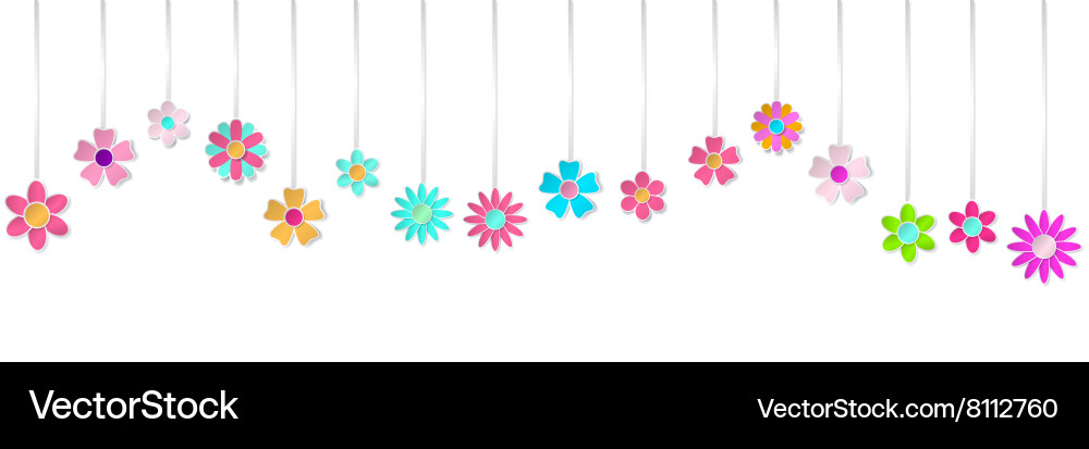 Hanging colorful flowers Royalty Free Vector Image
