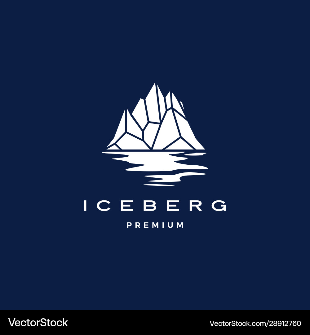 Iceberg logo geometric on dark blue background Vector Image