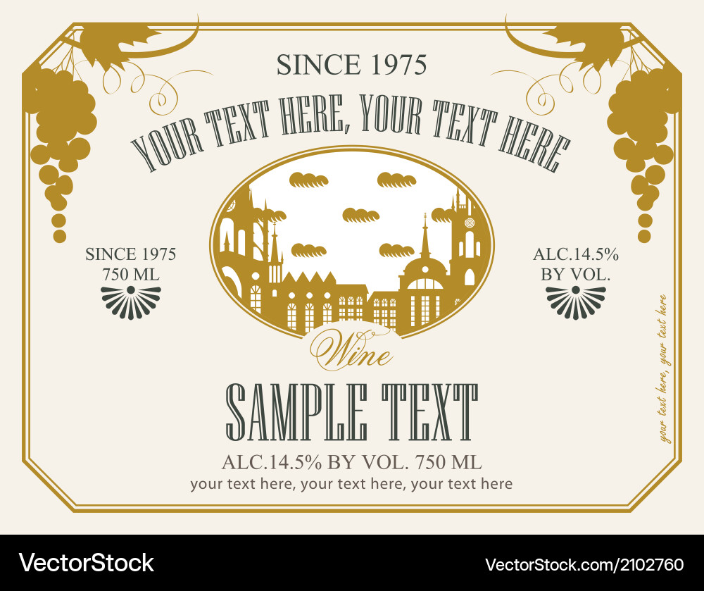 Label for wine Royalty Free Vector Image - VectorStock