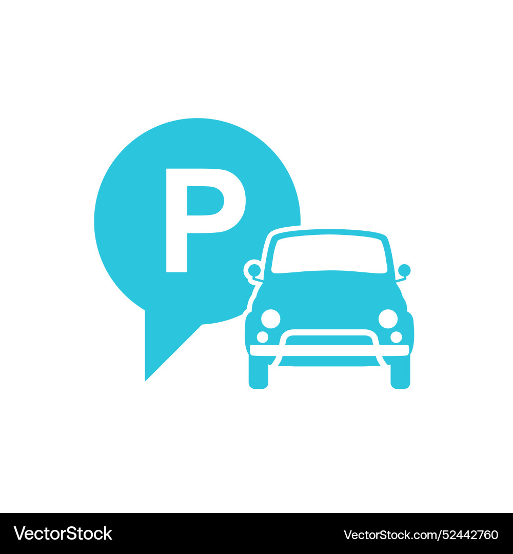 Parking area front view isolated on white Vector Image