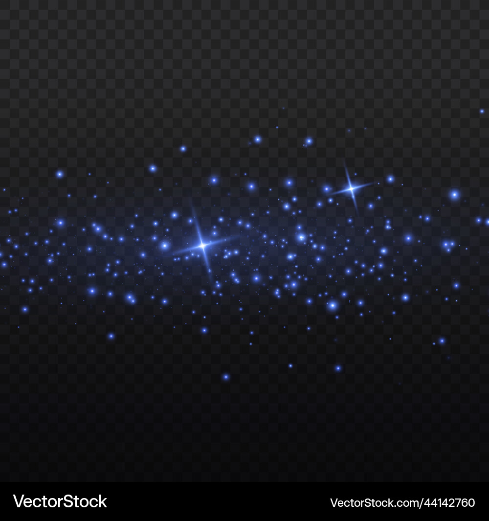 Starry dust flash light spark sparkle blue star Vector Image