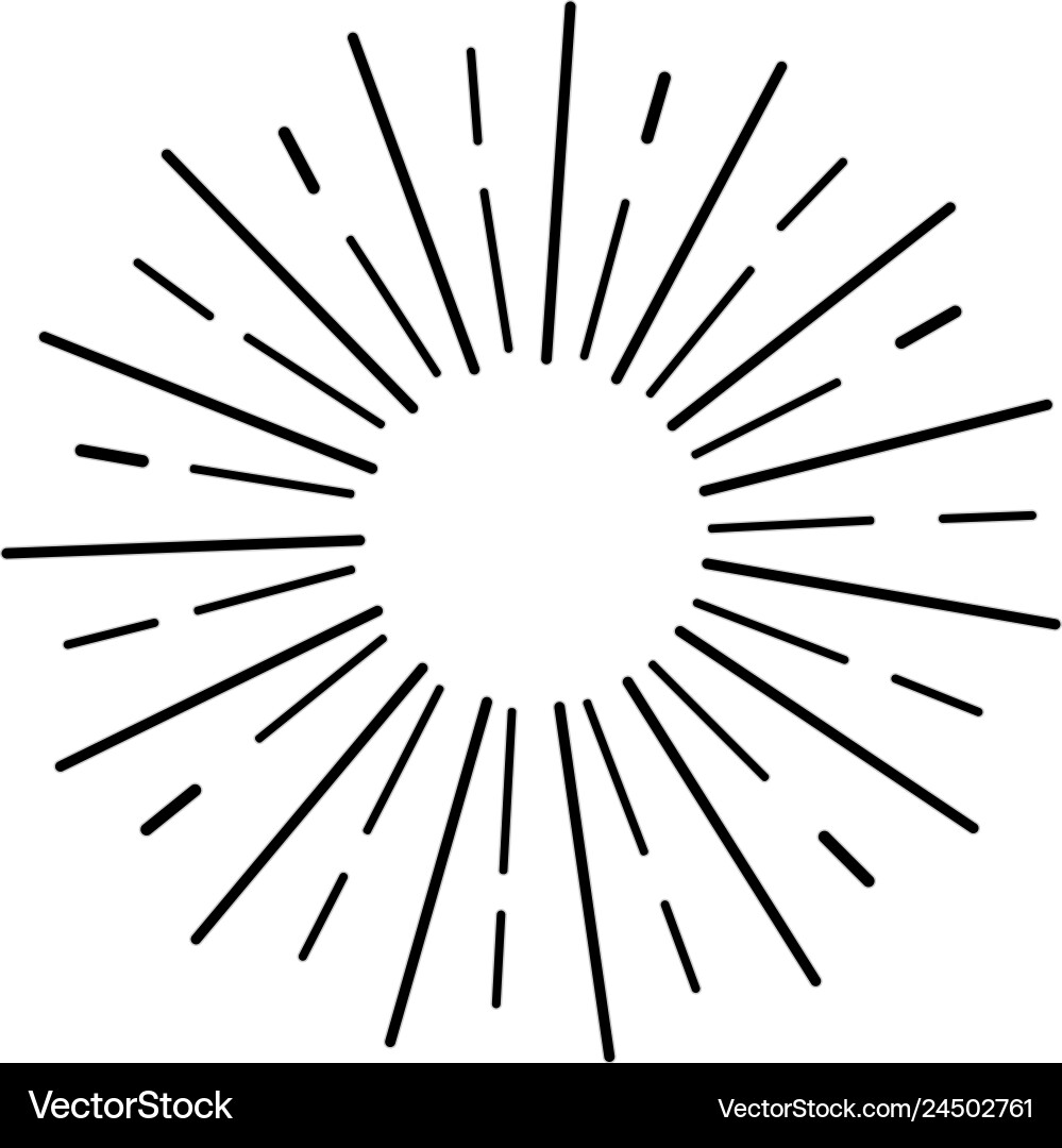 Black Sun Rays Vector Minimalistic Sun Rays Sunburst Silhouette Vector